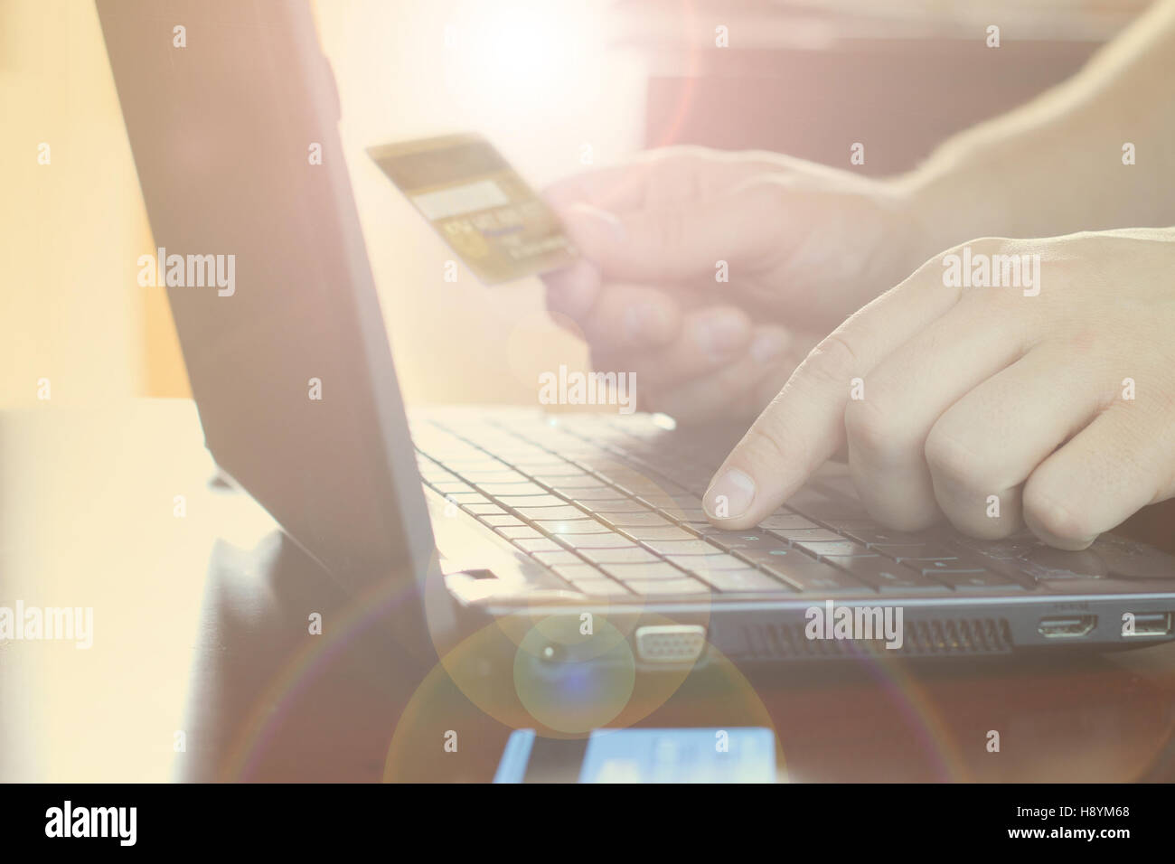 Laptop credit card payment Stock Photo - Alamy