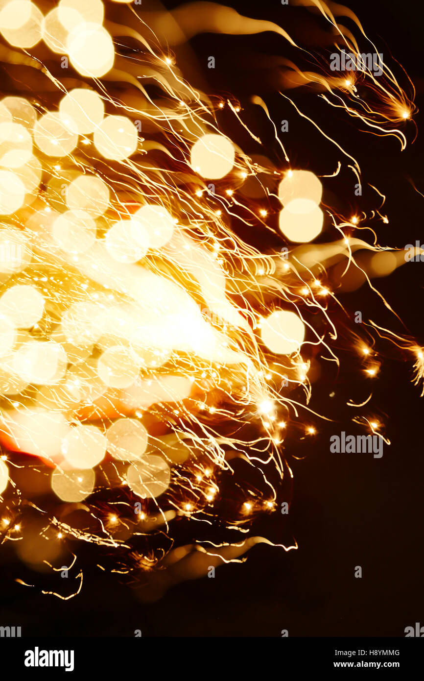 Golden overlay background of golden lights with bokeh effect. Includes ...