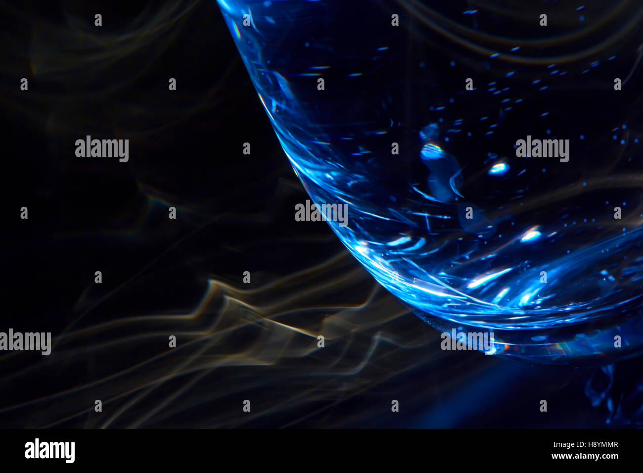 Blue overlay background of blue lights with bokeh effect. Includes copy ...