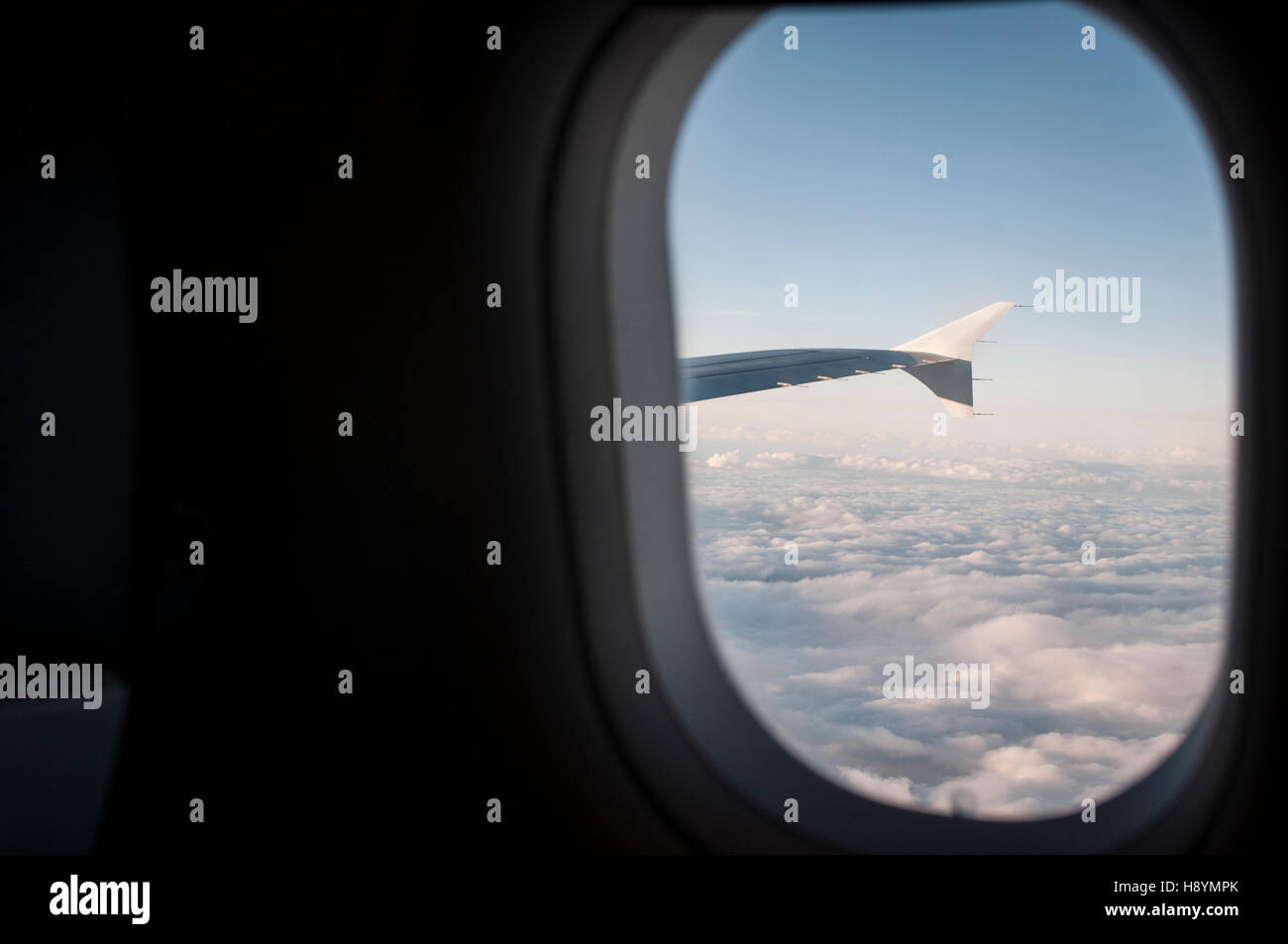 Looking out of an aeroplane window Stock Photo - Alamy