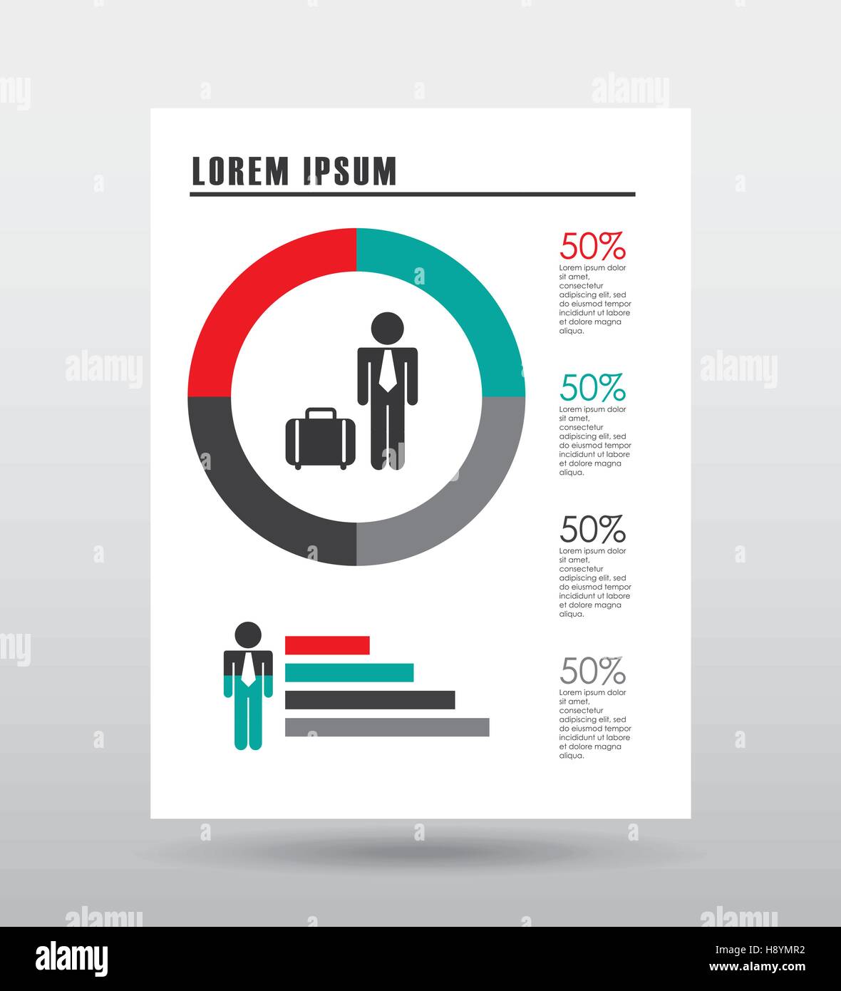 colorful infographic statistic template presentation. vector ...