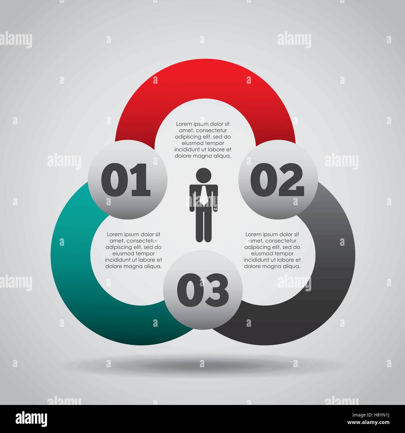 colorful infographic template presentation with numbers and businessman ...