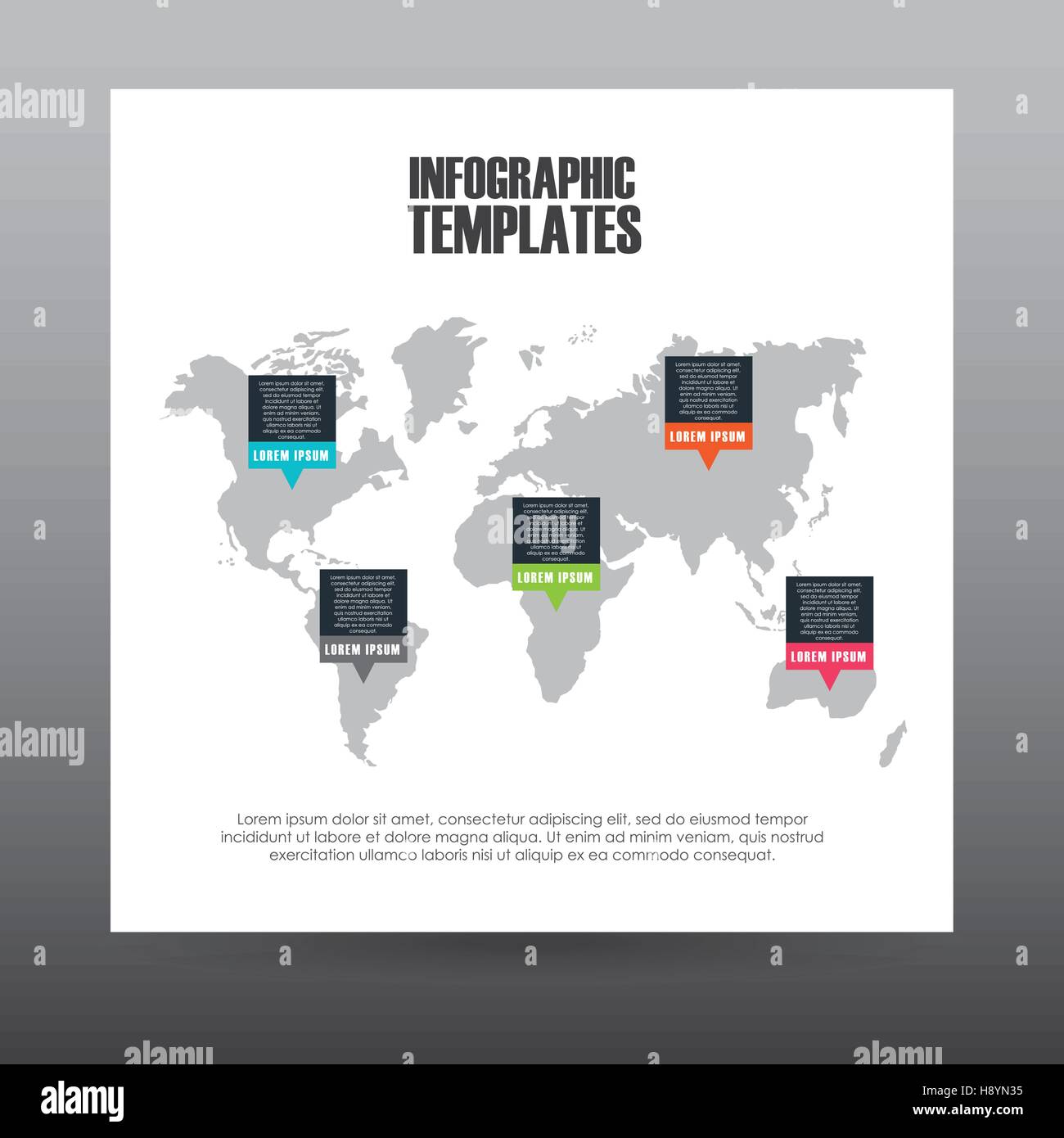 colorful infographic template presentation with world map background ...