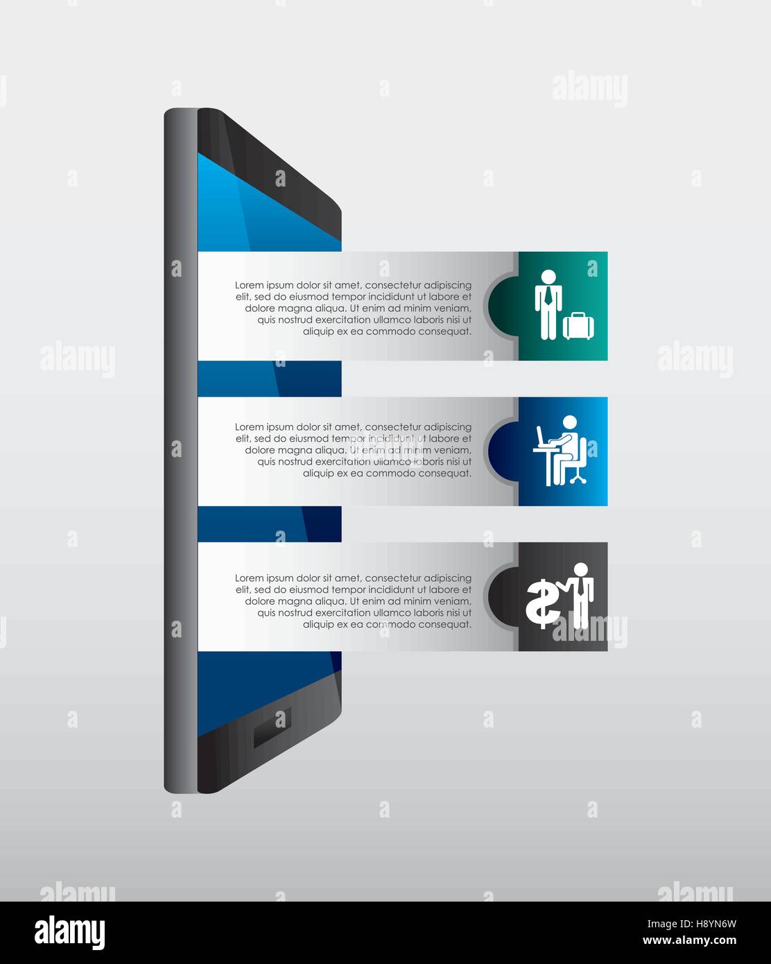 infographic presentation template with smartphone device icon. colorful ...