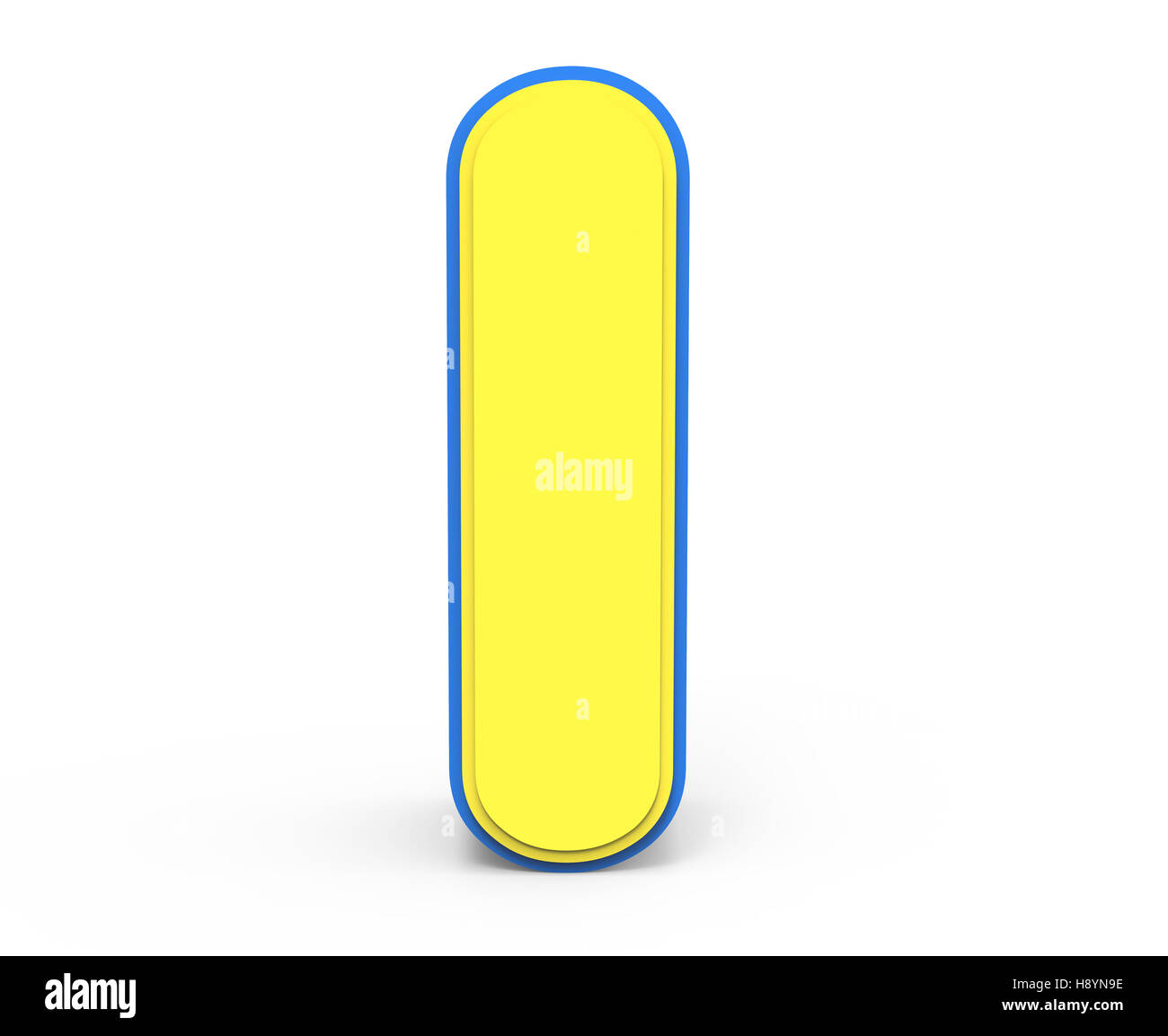 3d rendering cute yellow letter I isolated white background, toylike ...