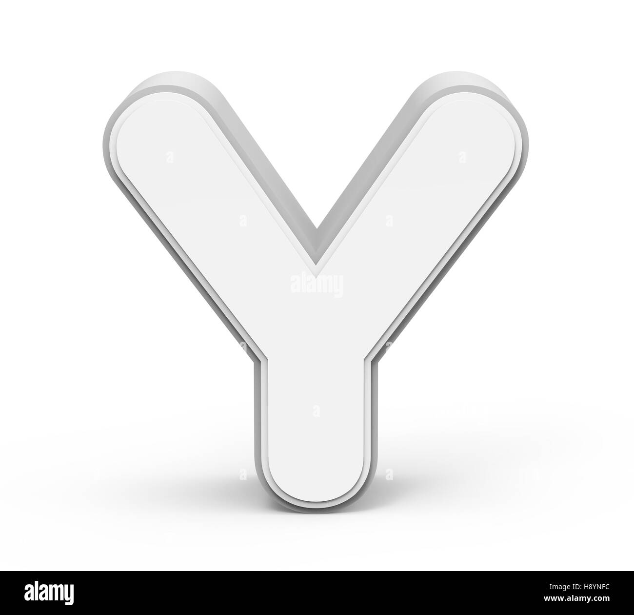 white letter Y, 3D rendering graphic isolated on white background Stock ...