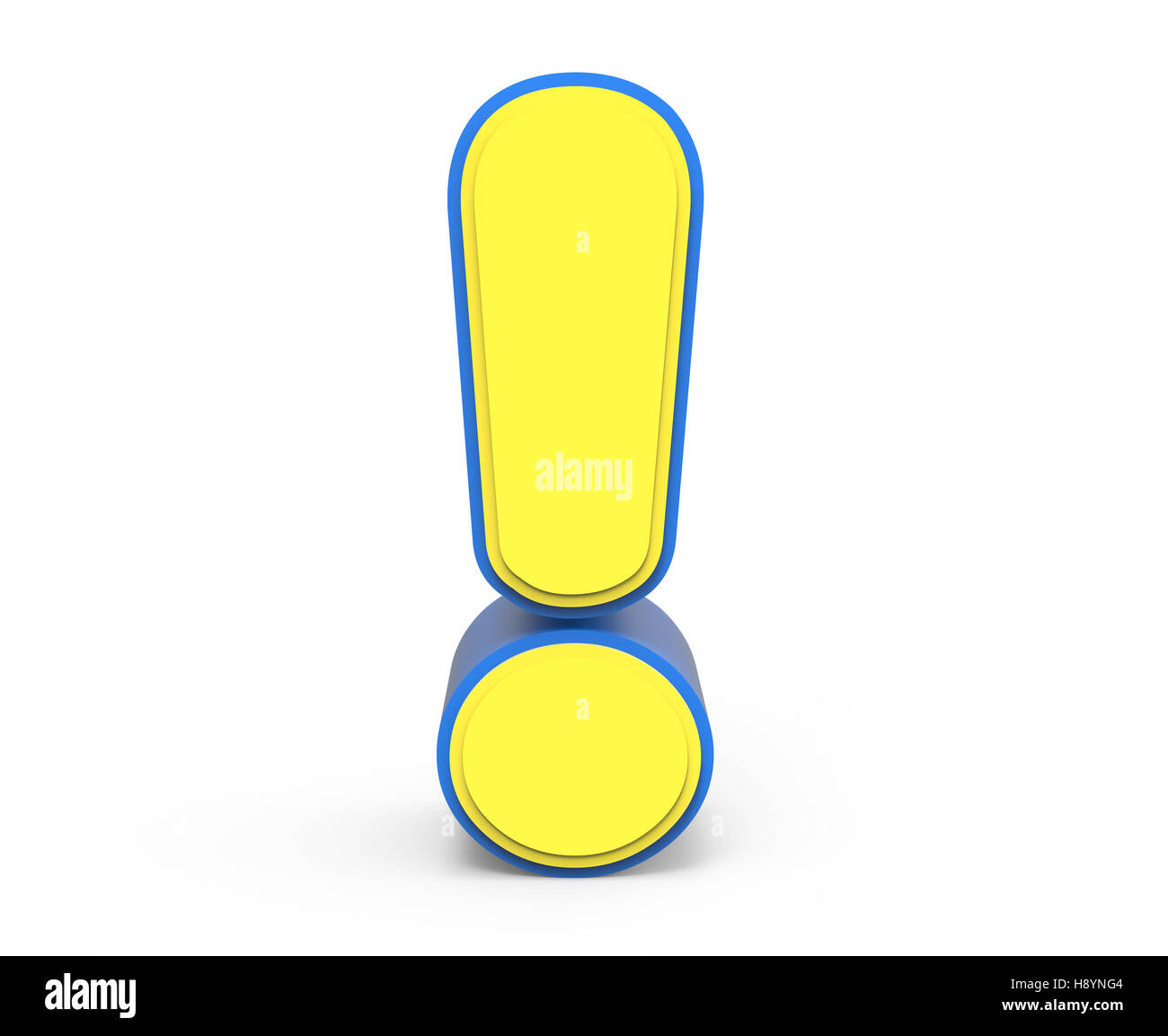 cute yellow exclamation symbol sign, yellow sign with blue frame ...