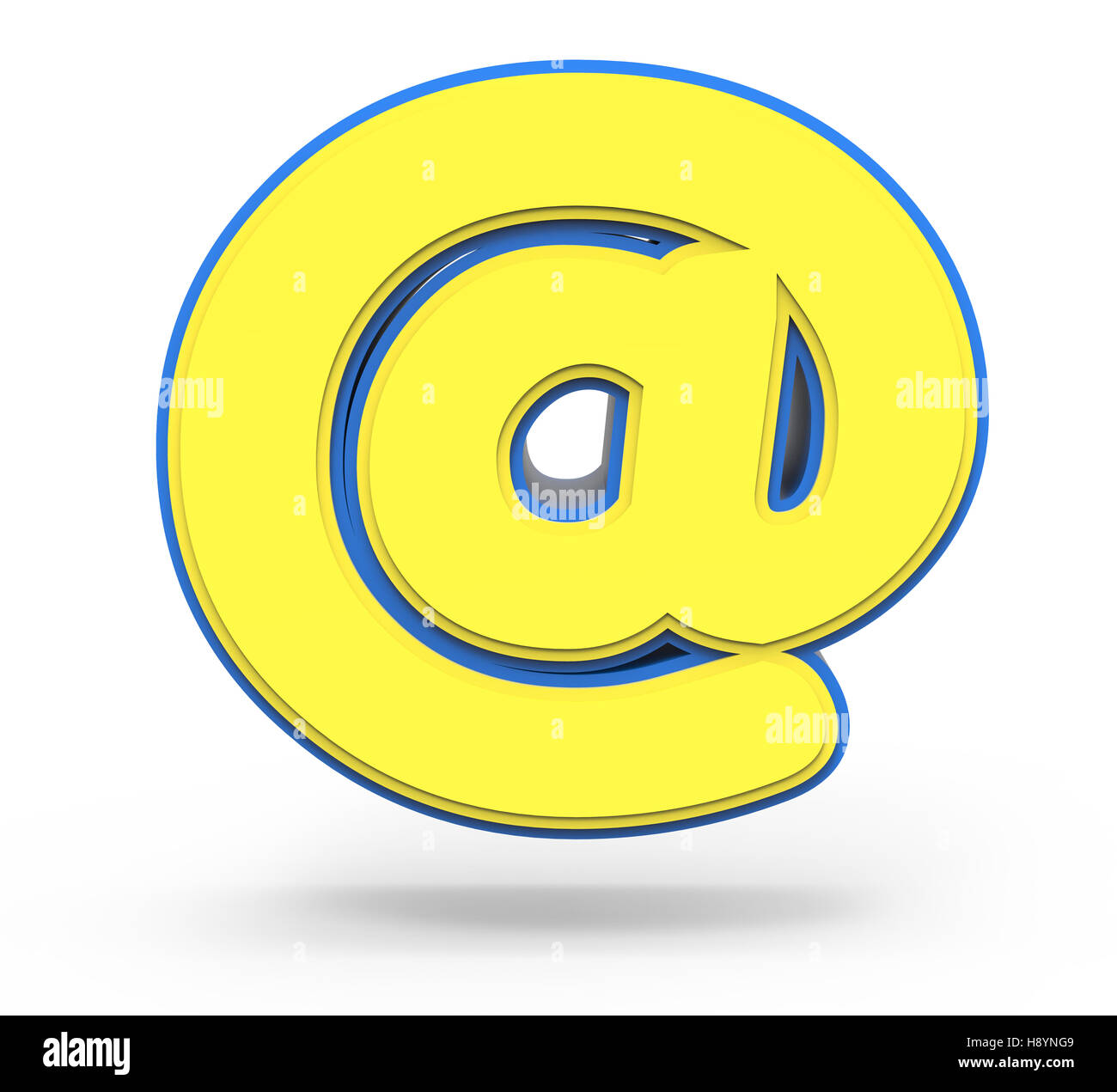 cute yellow Email sign, yellow sign with blue frame, toylike sign for ...