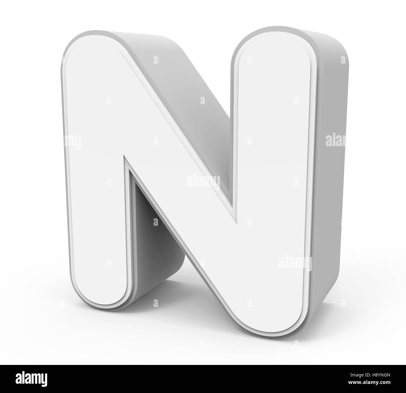 right tilt white letter N, 3D rendering graphic isolated on white ... right tilt white letter N, 3D rendering graphic isolated on white ...
