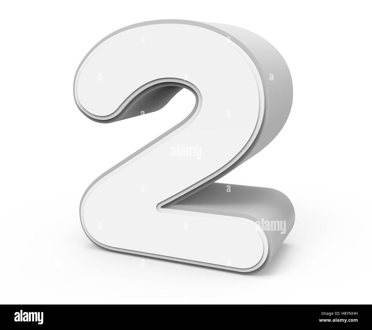 right tilt white number 2, 3D rendering graphic isolated on white ... right tilt white number 2, 3D rendering graphic isolated on white ...