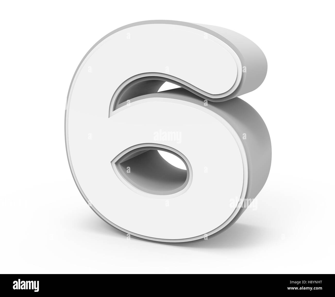 right tilt white number 6, 3D rendering graphic isolated on white ... right tilt white number 6, 3D rendering graphic isolated on white ...