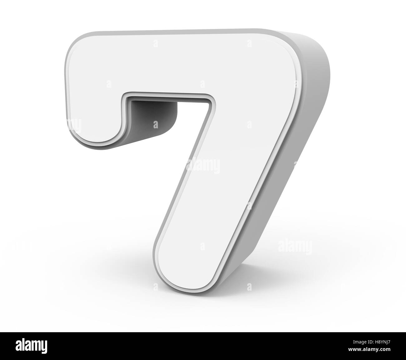 right tilt white number 7, 3D rendering graphic isolated on white ... right tilt white number 7, 3D rendering graphic isolated on white ...