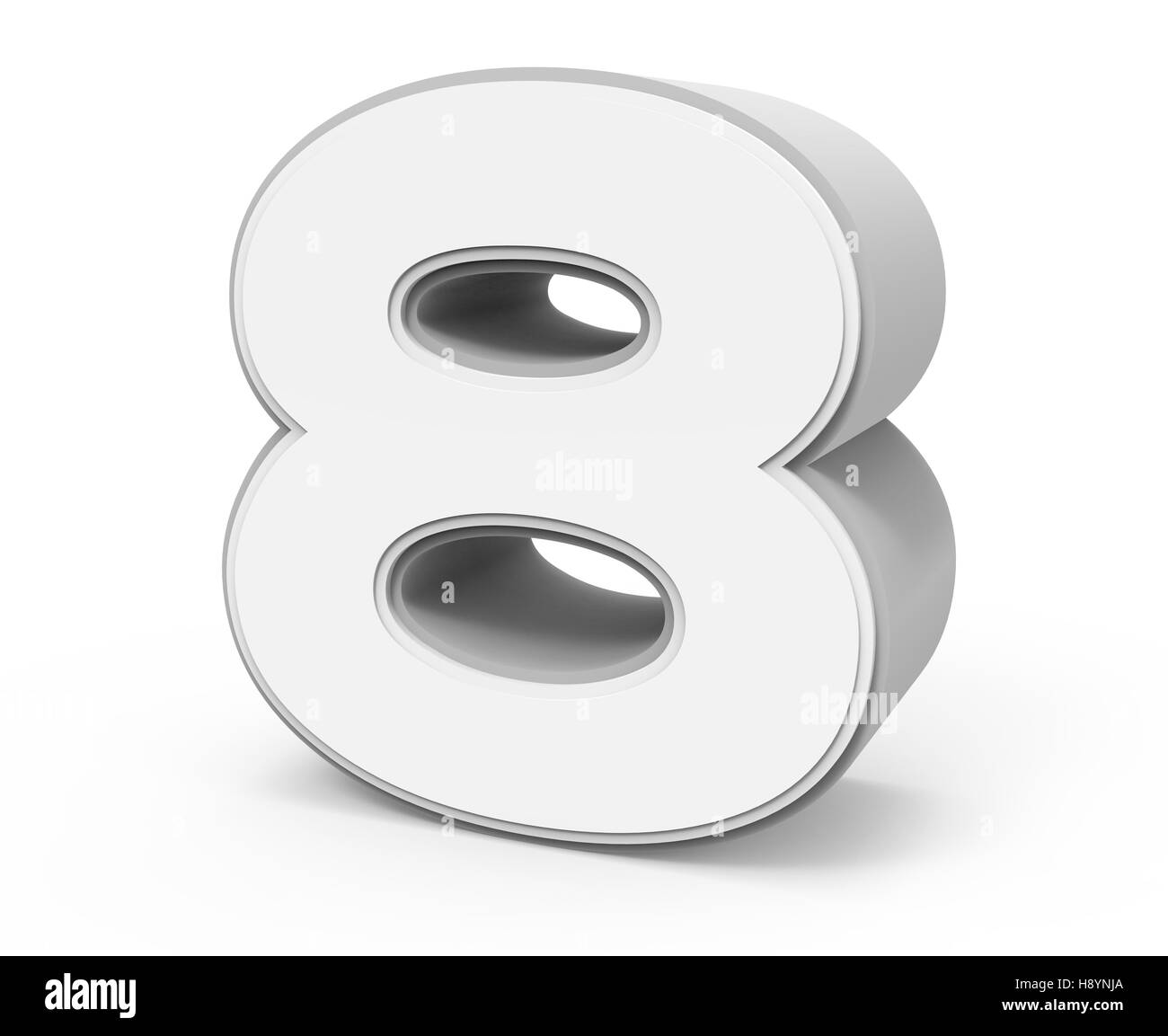 right tilt white number 8, 3D rendering graphic isolated on white ... right tilt white number 8, 3D rendering graphic isolated on white ...
