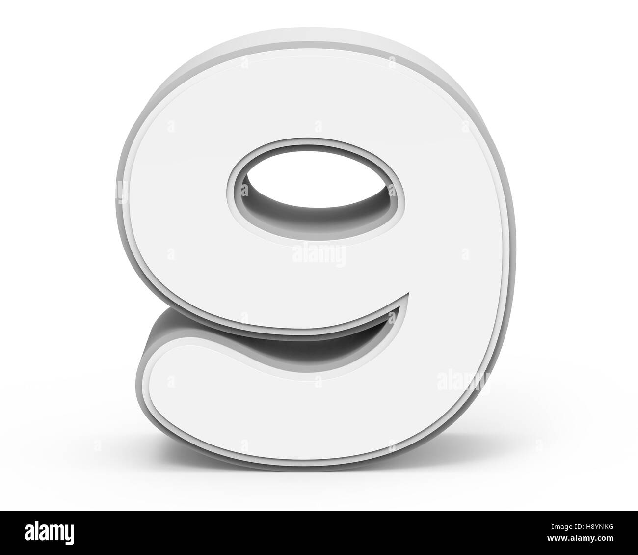 white number 9, 3D rendering graphic isolated on white background Stock ...