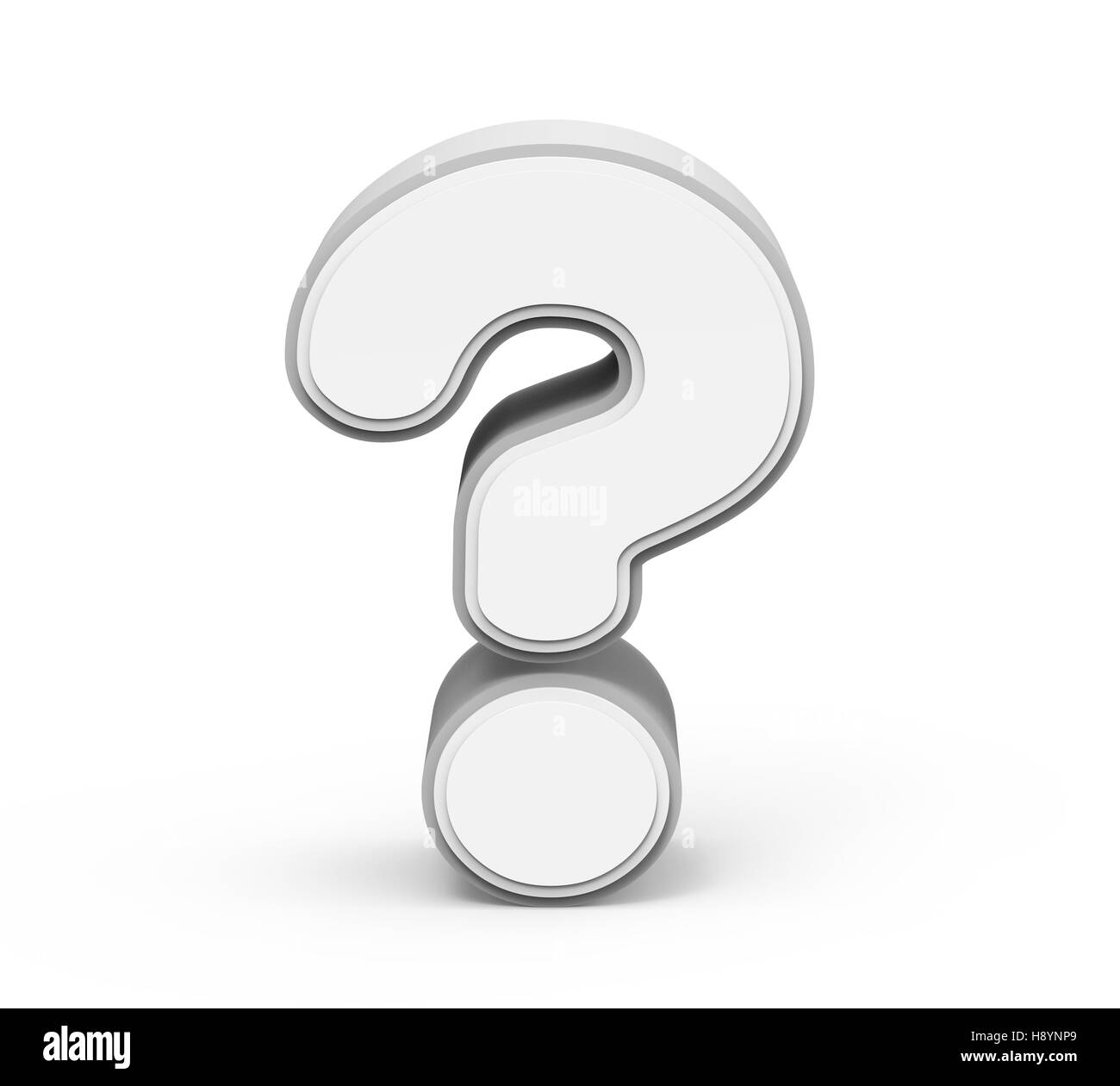 gray question mark, 3D rendering graphic isolated on white background ...