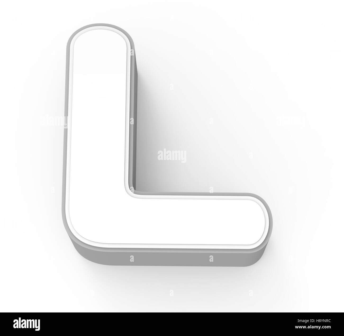 white letter L, 3D rendering graphic isolated on white background Stock ...