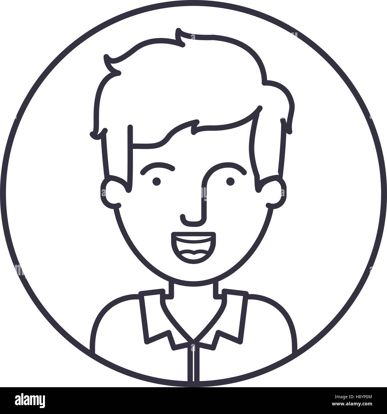 Man cartoon inside circle icon. Male avatar person human and people ...
