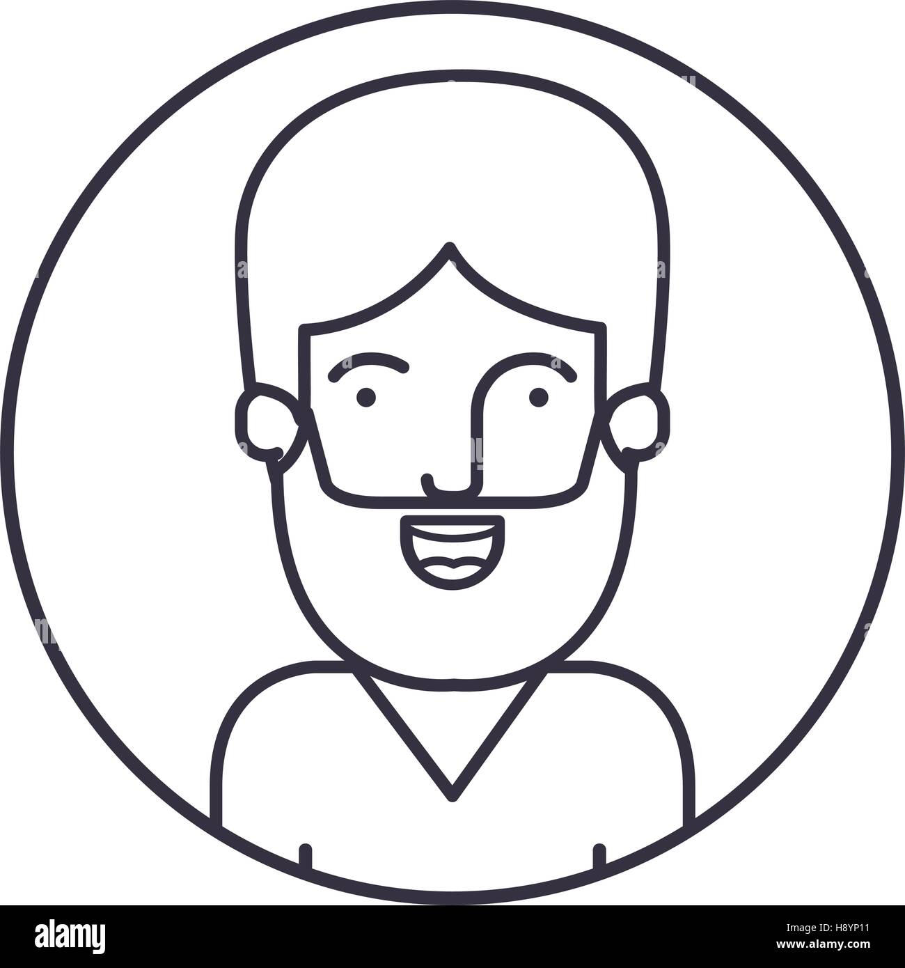 Man cartoon inside circle icon. Male avatar person human and people ...