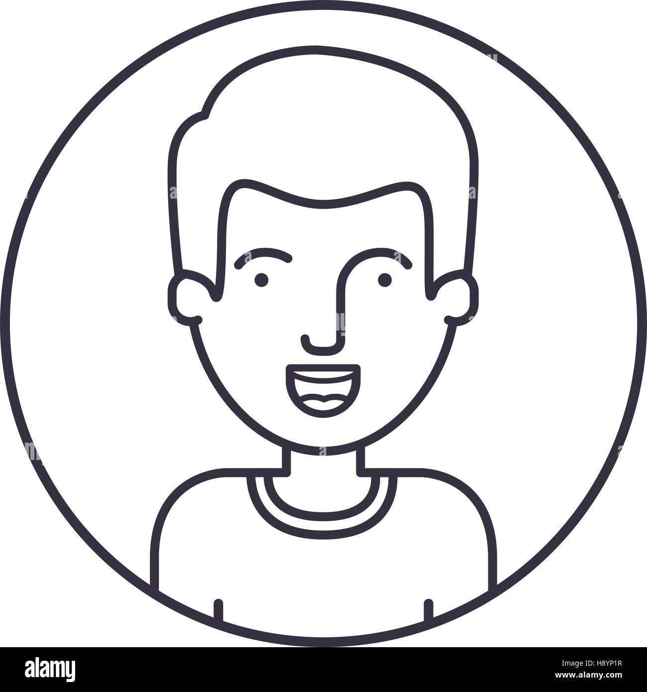 Man cartoon inside circle icon. Male avatar person human and people ...