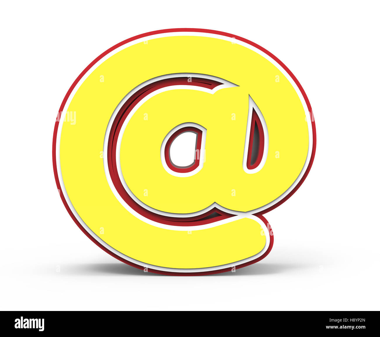 yellow at mark, 3D rendering graphic isolated on white background Stock ...