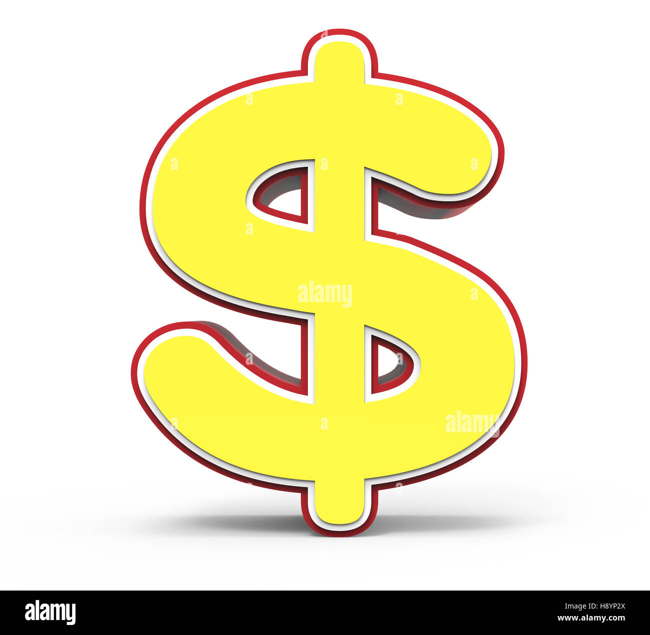 yellow money mark, 3D rendering graphic isolated on white background ...