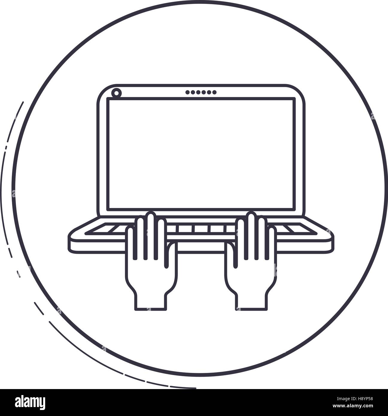 Laptop icon. Device gadget technology and electronic theme. Isolated ...