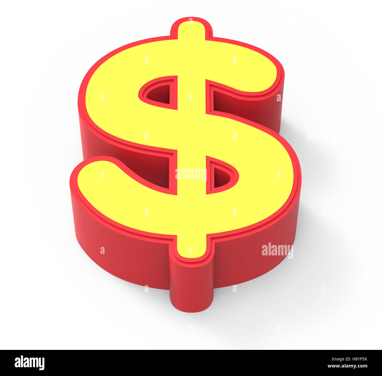 red framed yellow money mark, 3D rendering graphic isolated on white ...