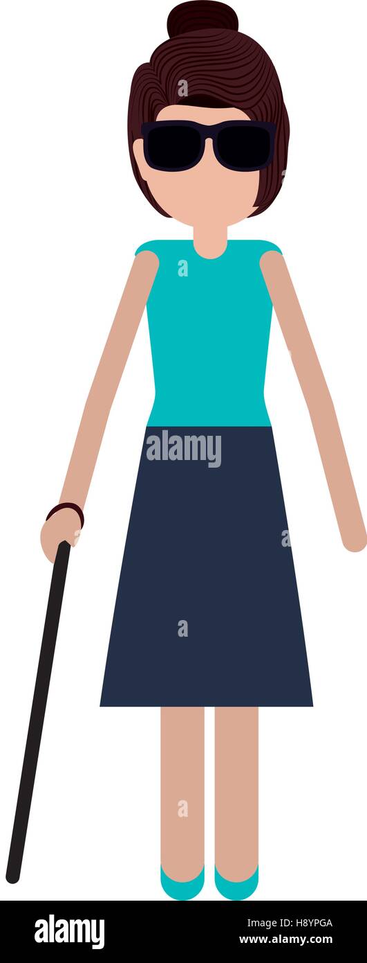 Disabled girl cartoon icon. People medical health care and physical ...