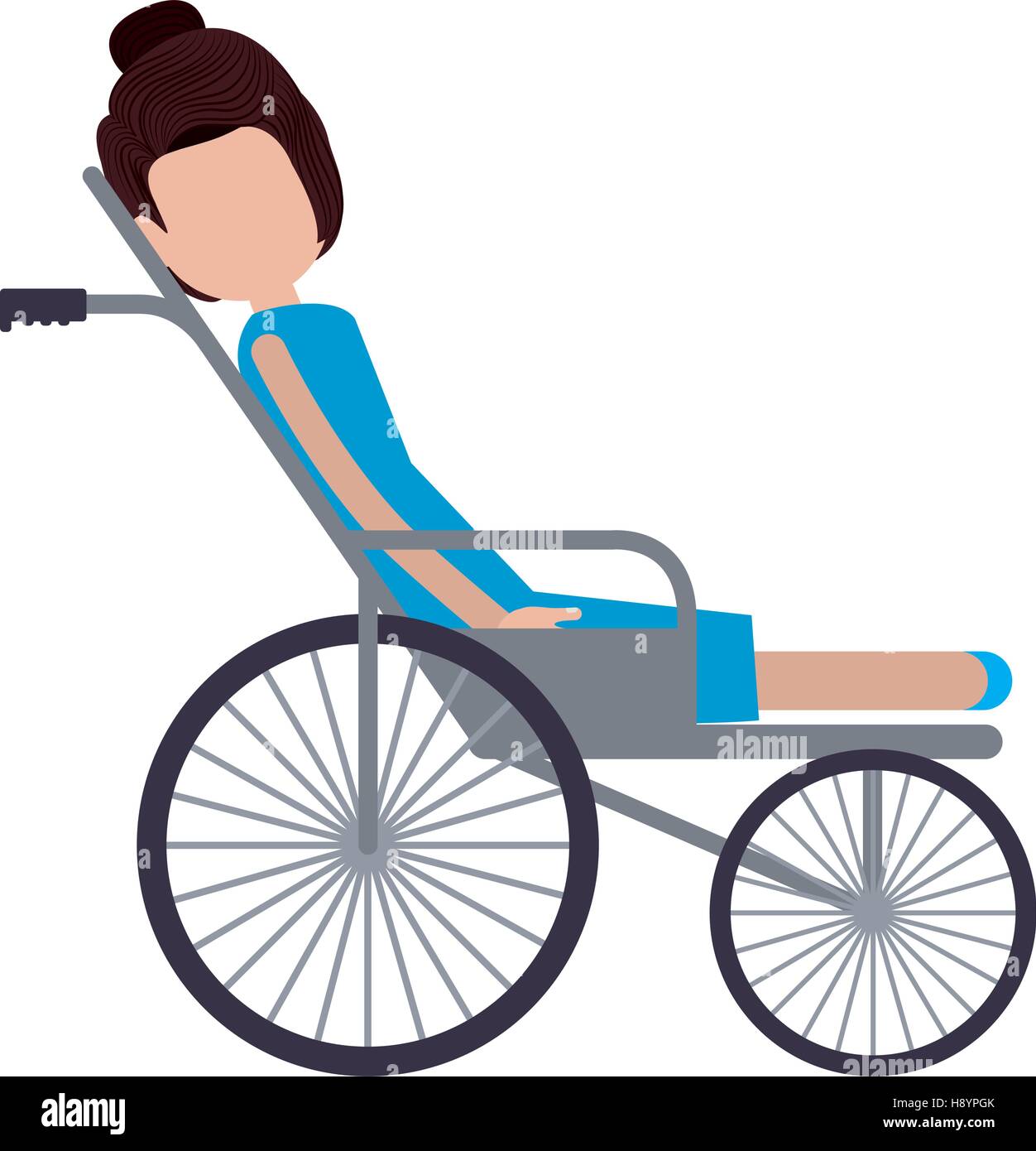 Disabled girl cartoon icon. People medical health care and physical ...