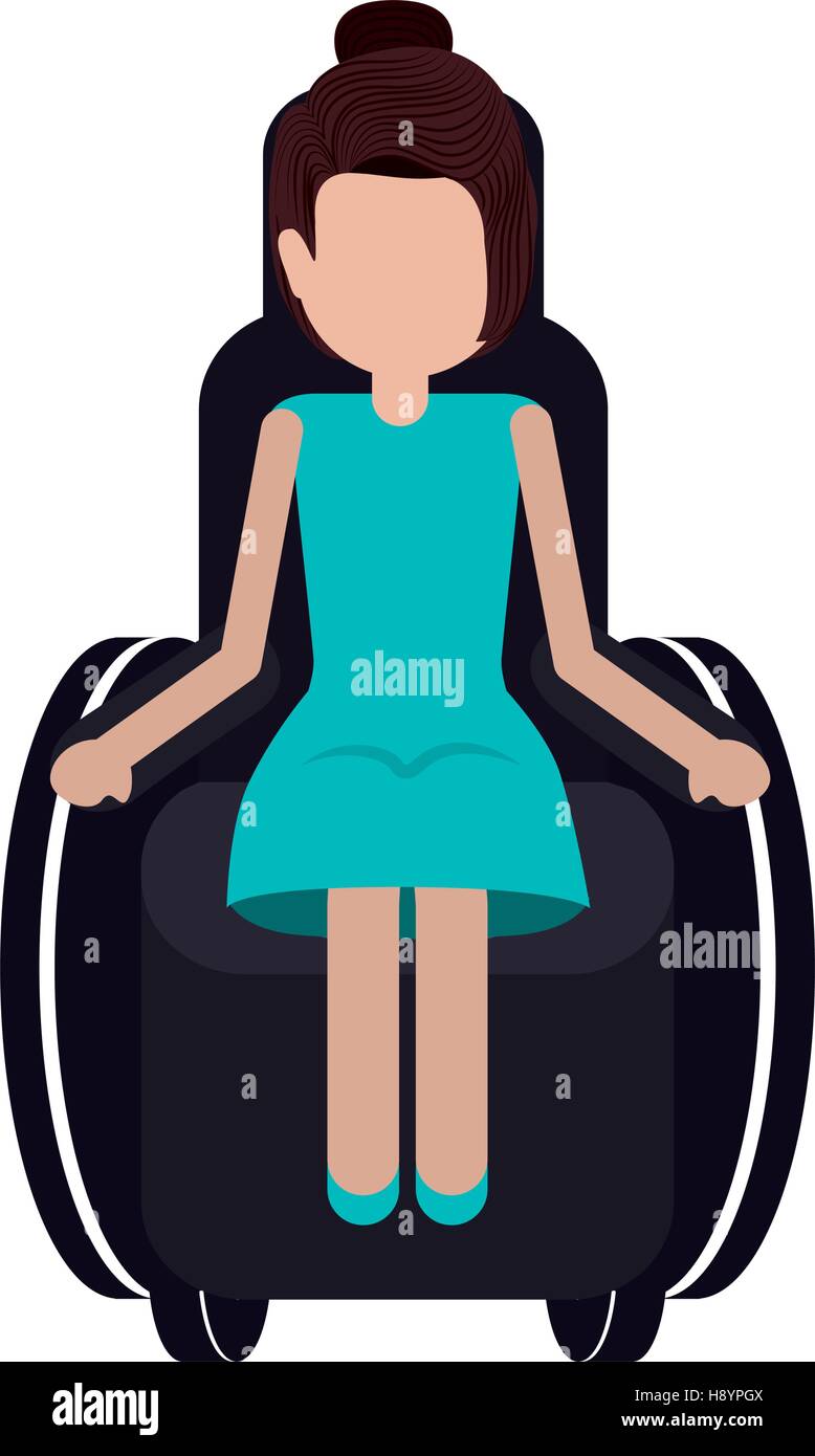 Disabled girl cartoon icon. People medical health care and physical ...