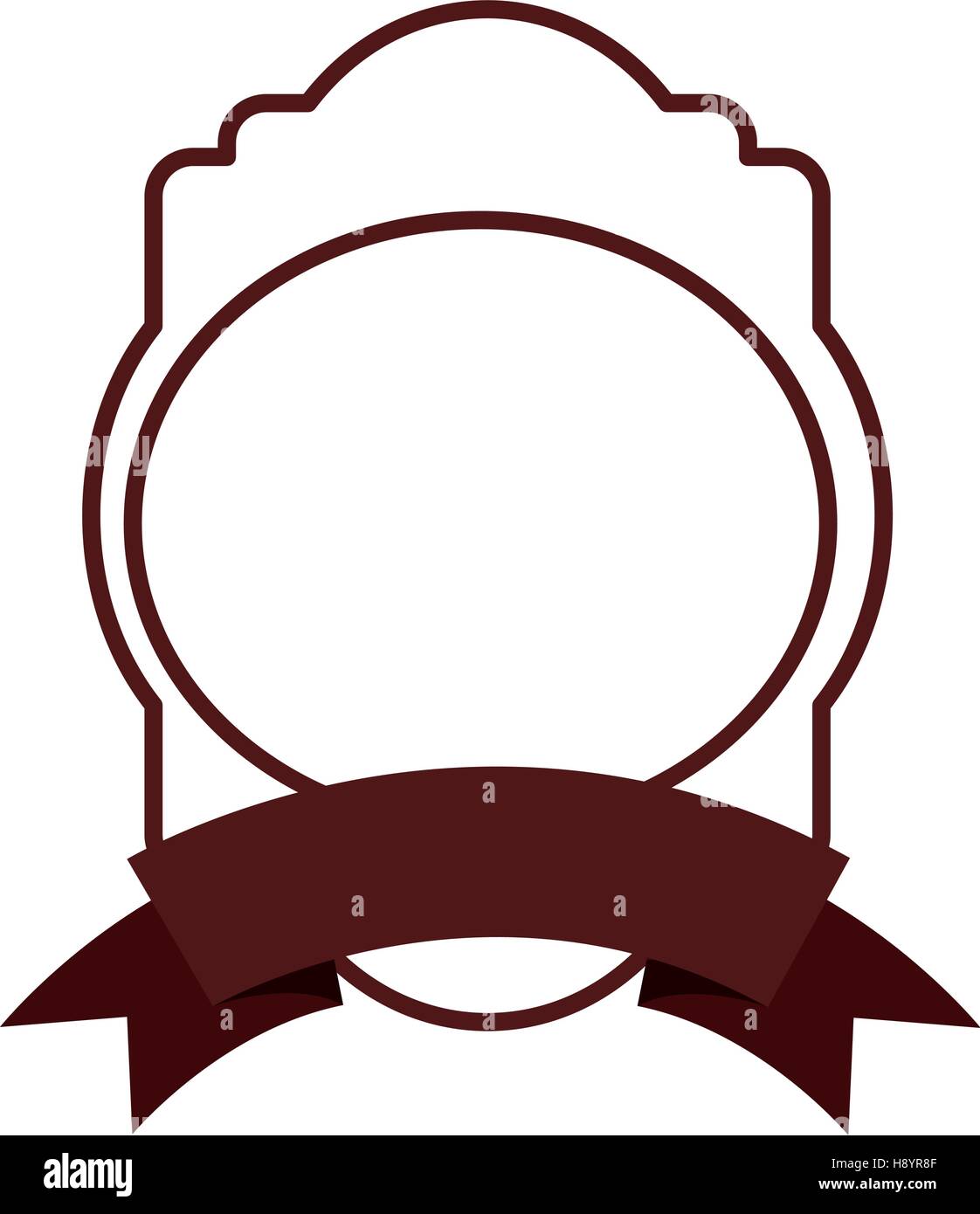 frame with ribbon icon. Banner sticker badge and decorative theme ...