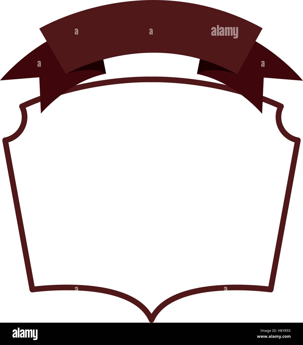 frame with ribbon icon. Banner sticker badge and decorative theme ...