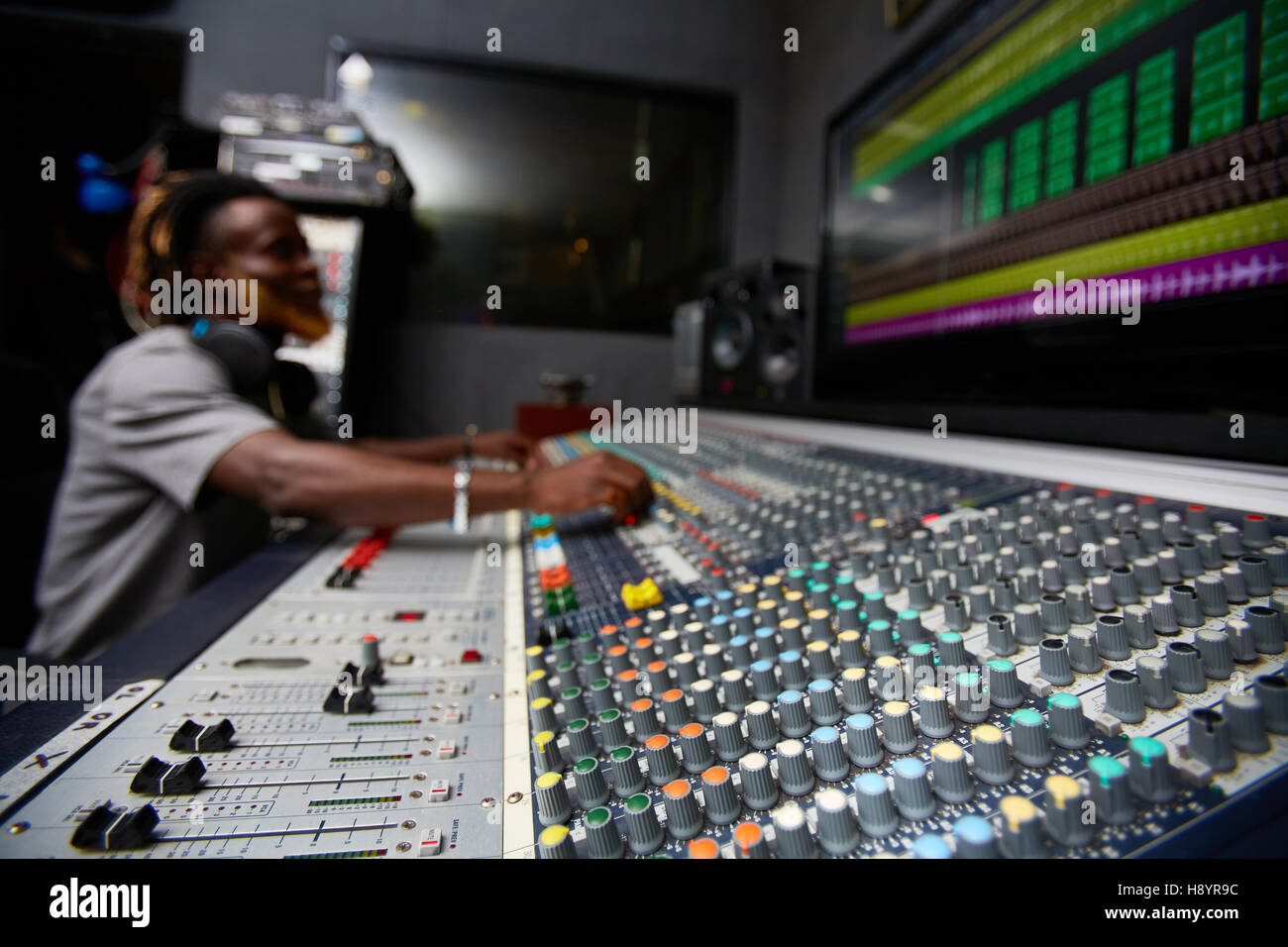 Soundboard with volume control and mixing switches with deejay on ...