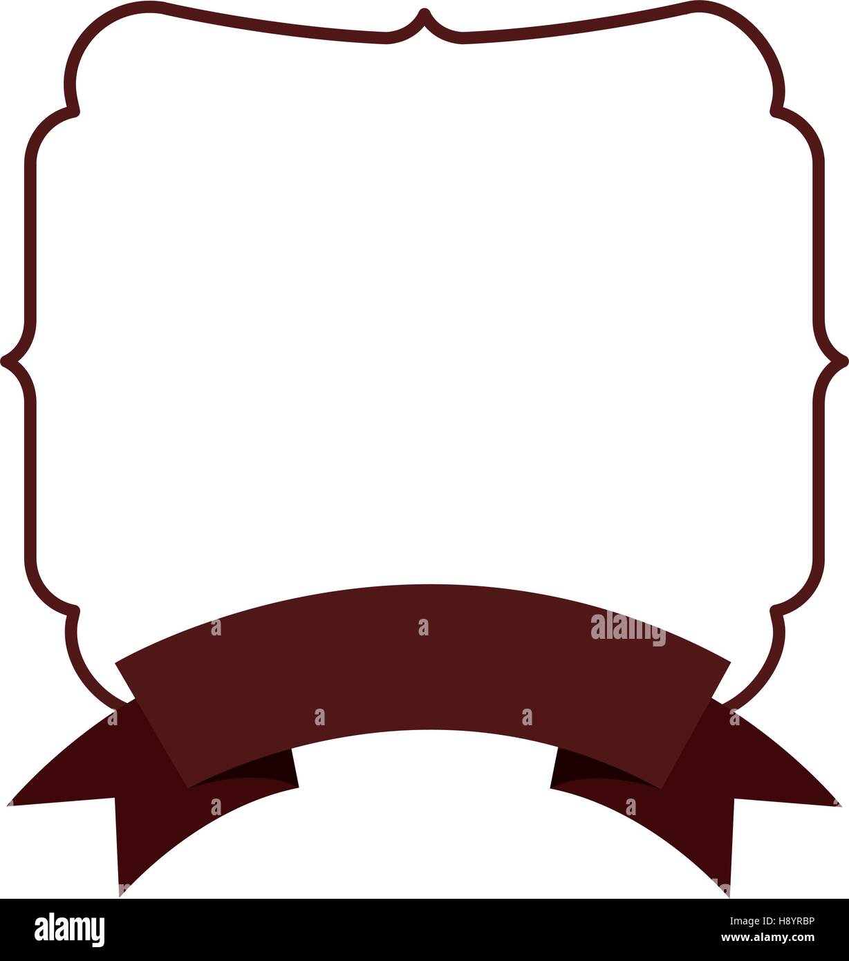 frame with ribbon icon. Banner sticker badge and decorative theme ...