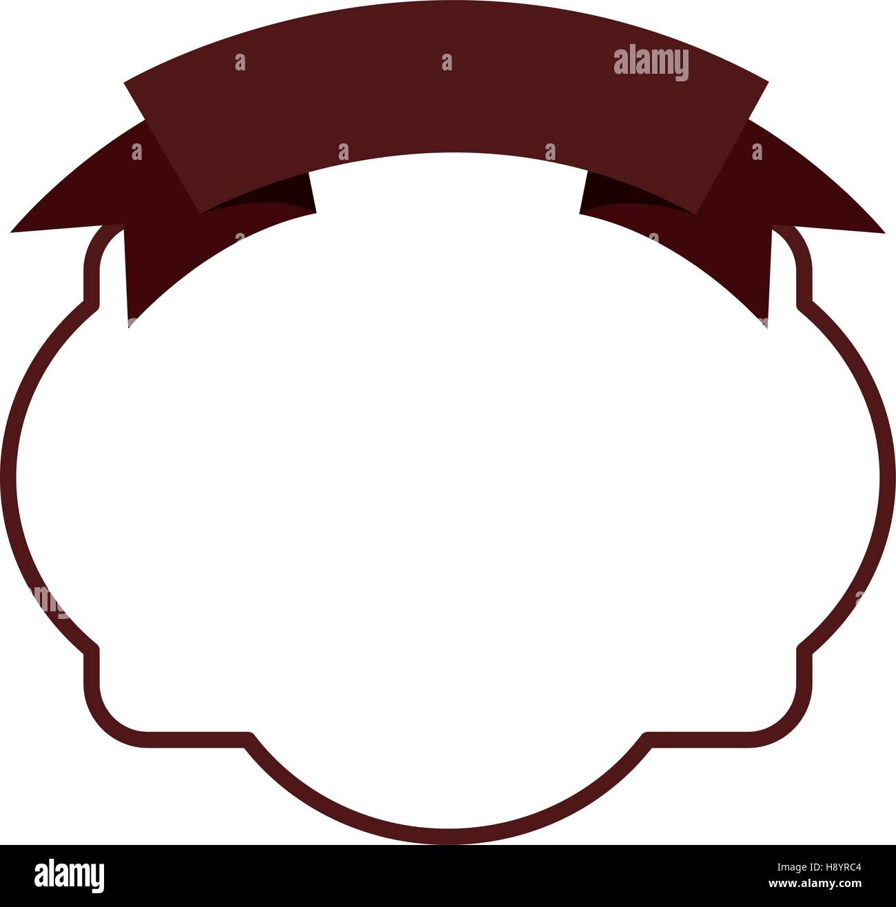 frame with ribbon icon. Banner sticker badge and decorative theme ...