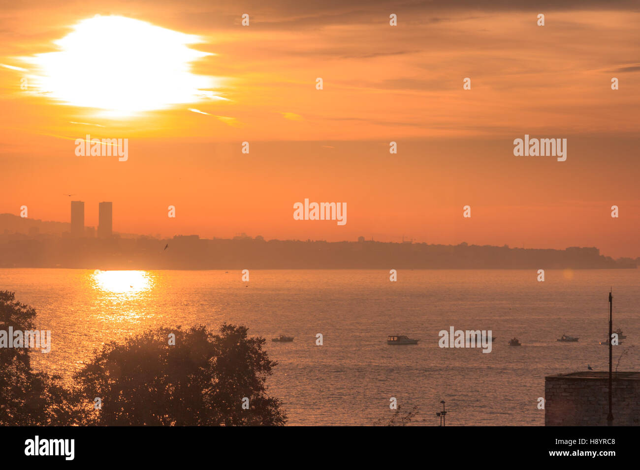 Bosphorus Straight Sunrise in Istanbul, Turkey Stock Photo - Alamy