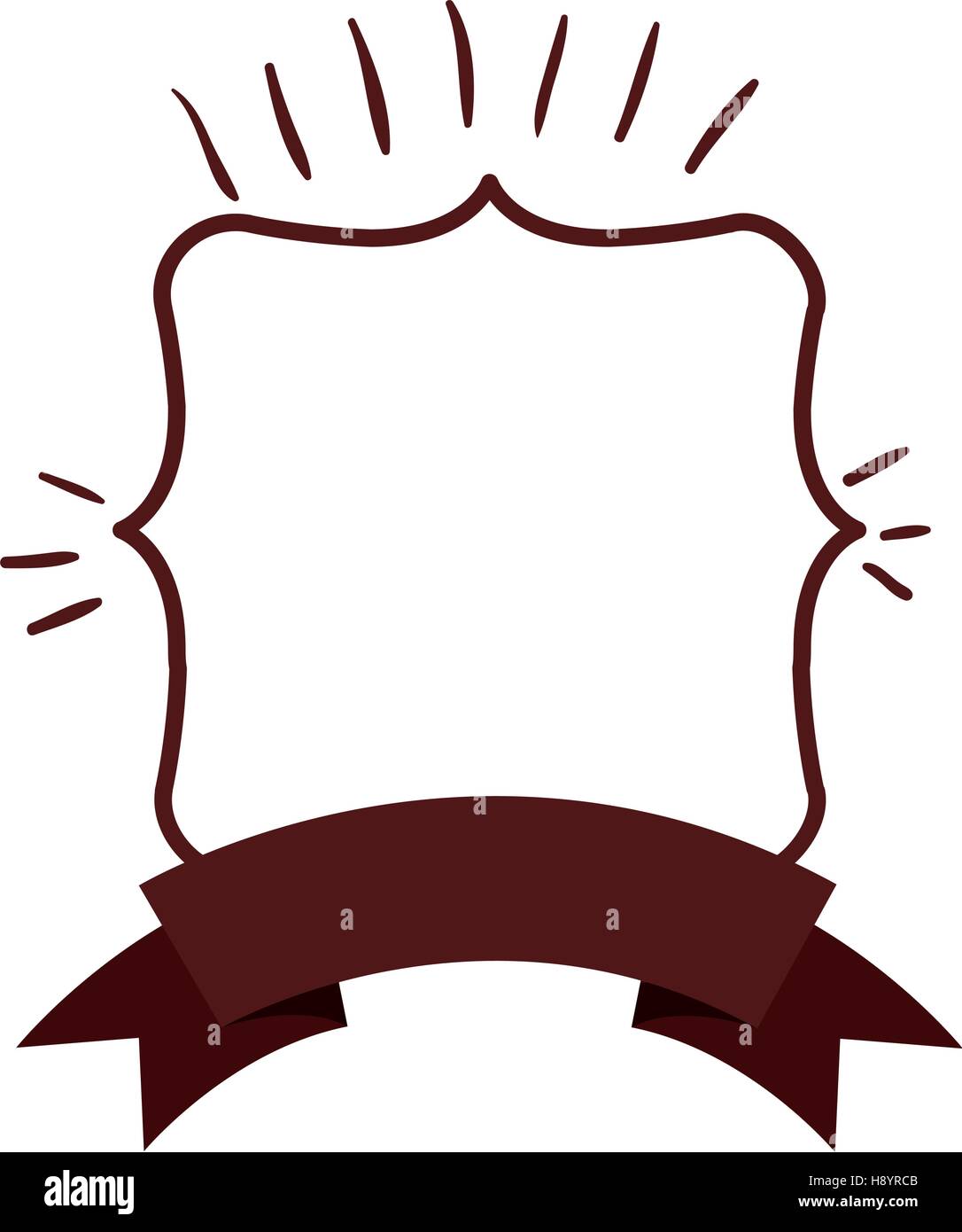 frame with ribbon icon. Banner sticker badge and decorative theme ...