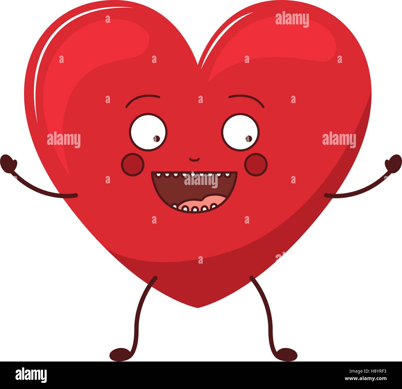 Heart shape cartoon icon. Love passion romantic and health theme ...