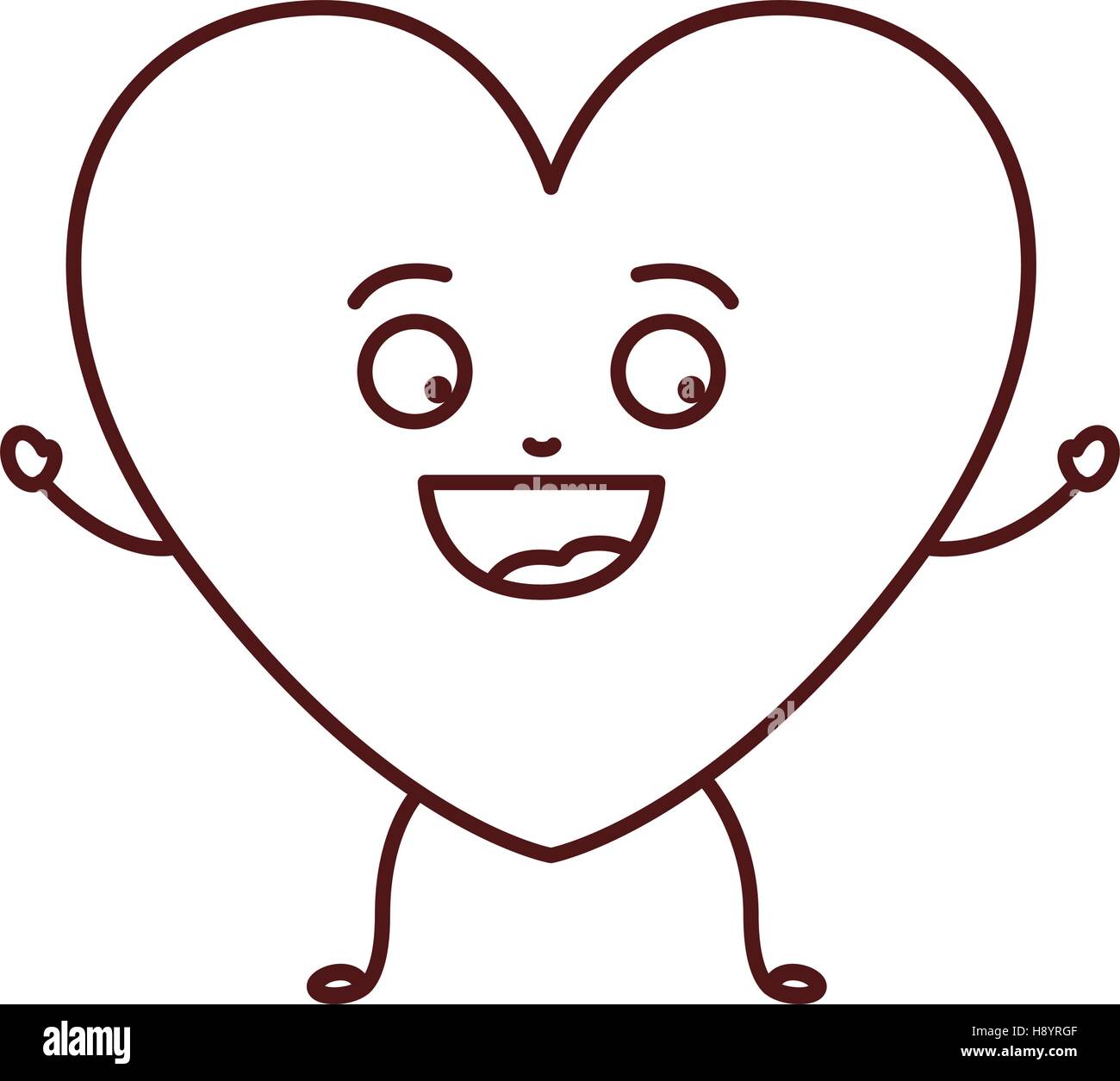 Heart shape cartoon icon. Love passion romantic and health theme ...