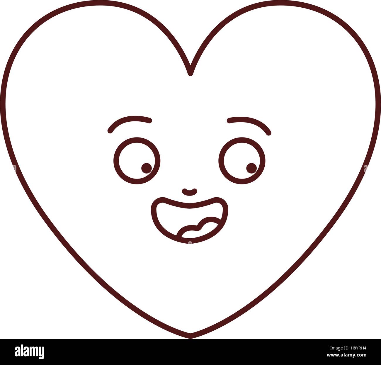Heart shape cartoon icon. Love passion romantic and health theme ...