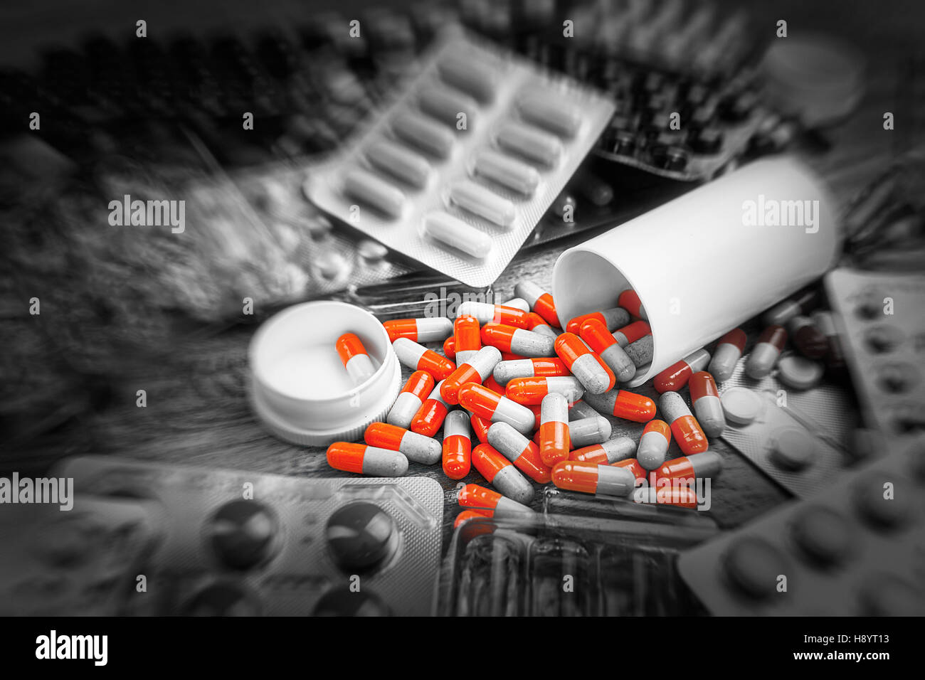 Pharmacy theme, Pharmaceutical medicament for health Drug ampules ...