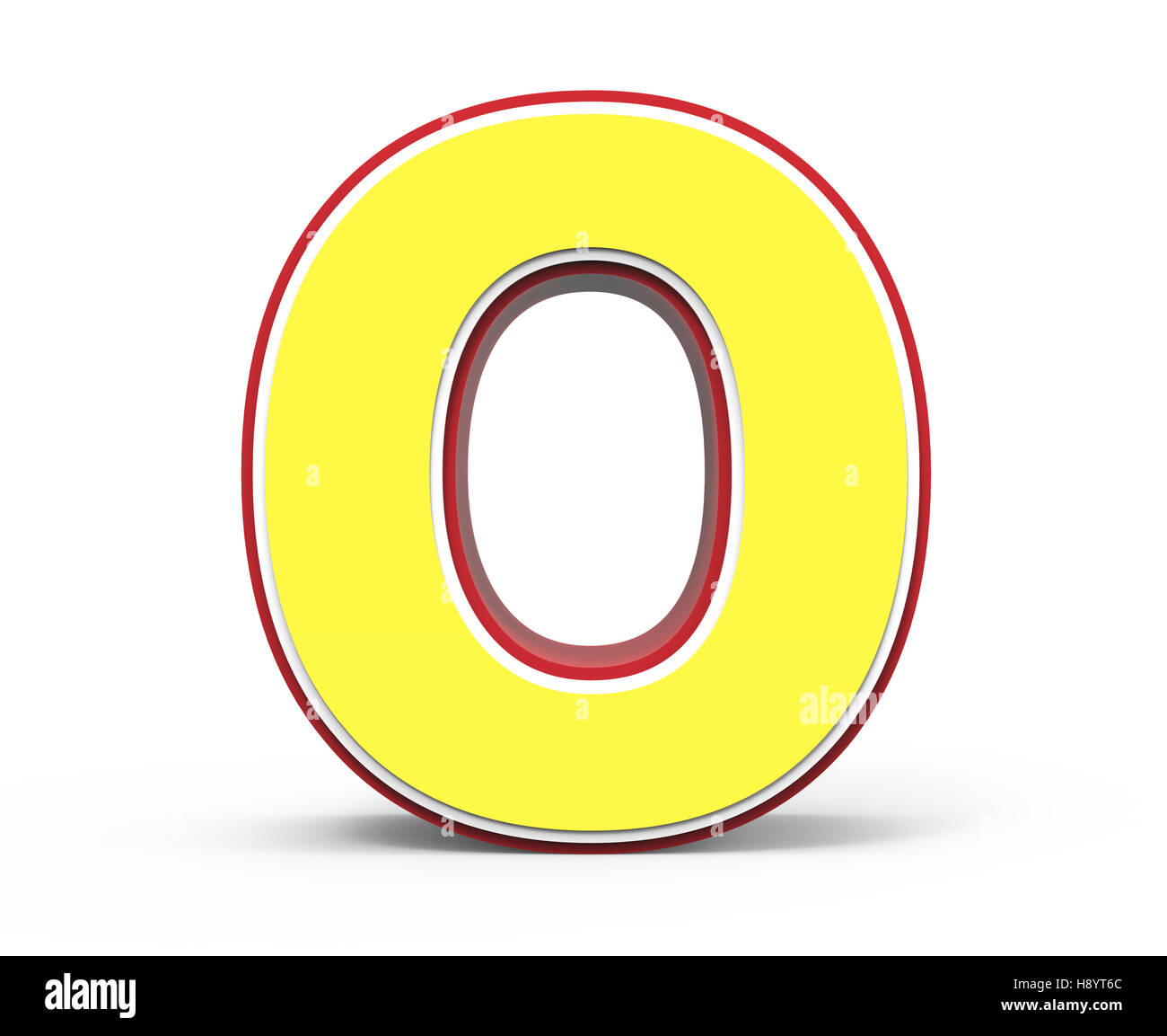 yellow number 0, 3D rendering graphic isolated on white background ...
