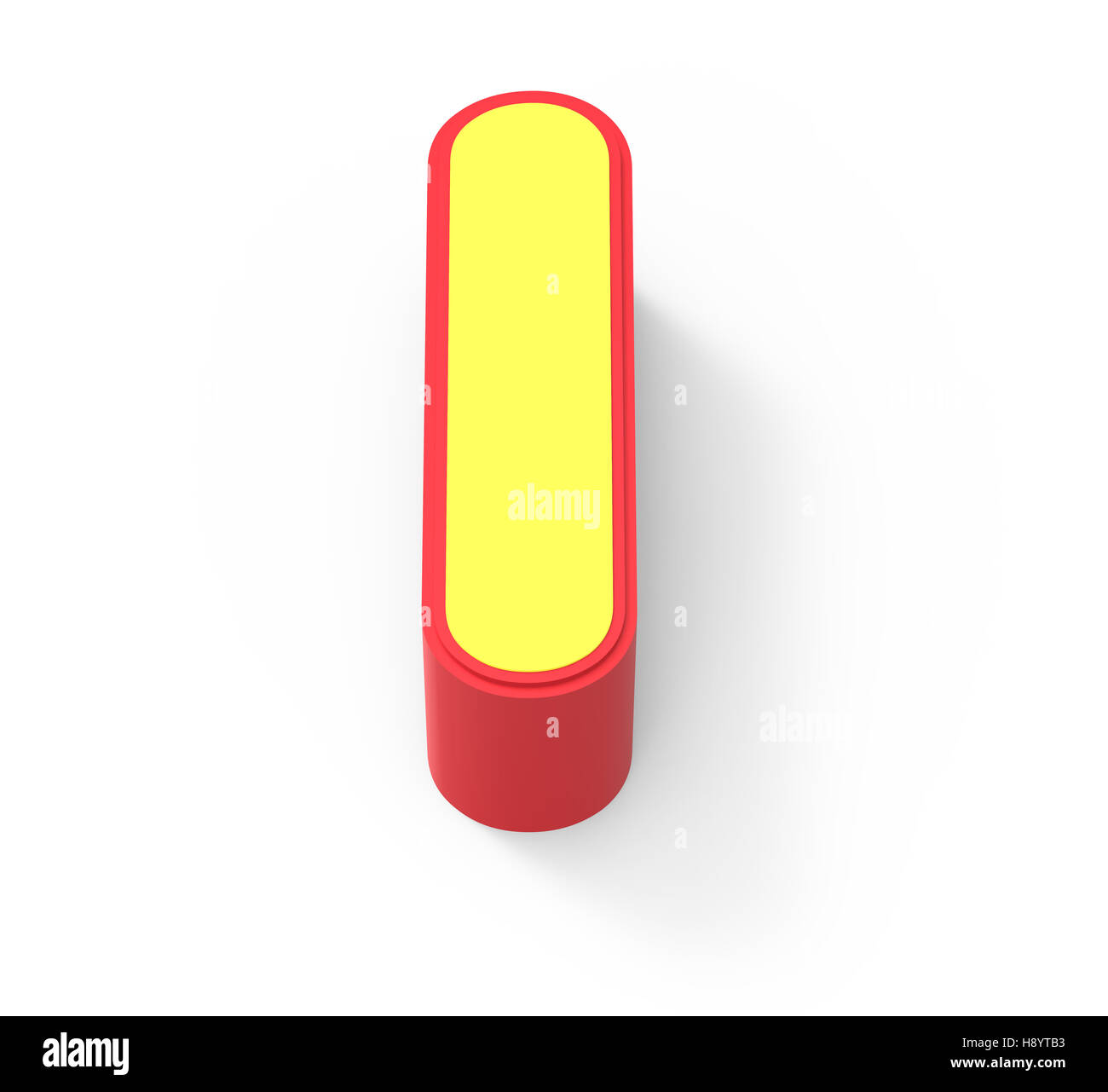 red framed yellow letter I, 3D rendering graphic isolated on white ...