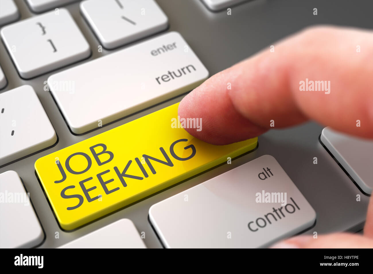 Job Seeking - Modern Keyboard Concept. 3D Stock Photo - Alamy