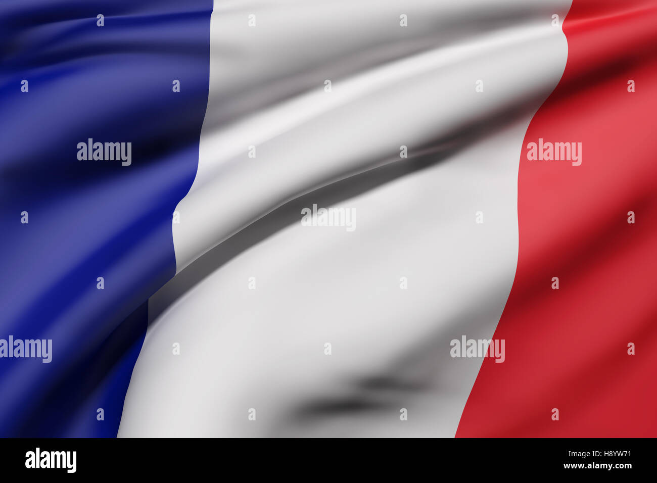 3d rendering of France flag waving Stock Photo - Alamy