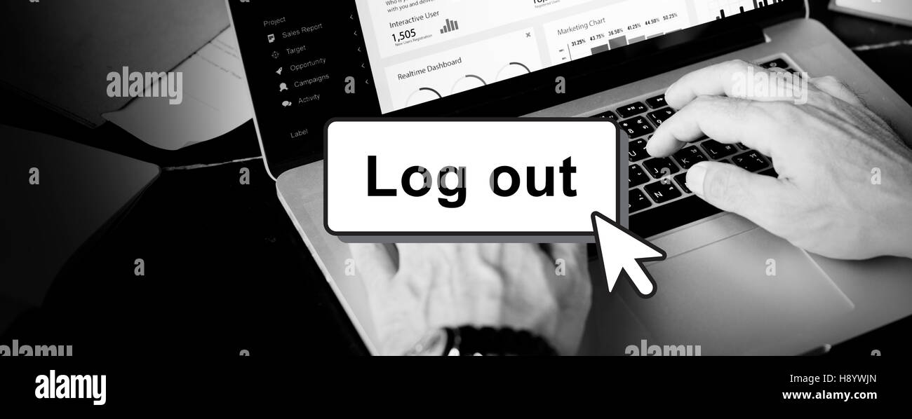 Log Out Online Technology Modern Interface Concept Stock Photo - Alamy