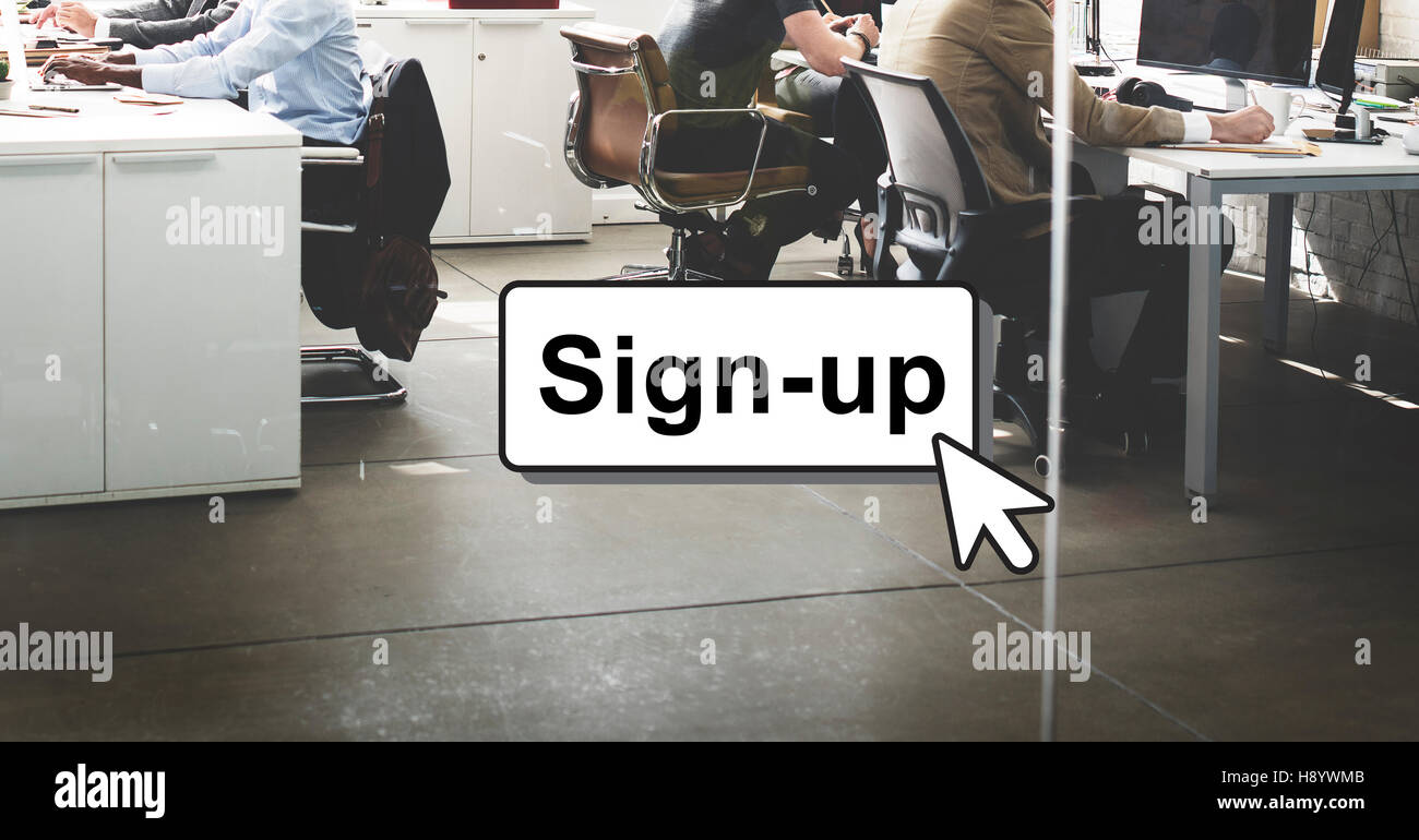 Sign-Up Join Login Member Network Page User Concept Stock Photo - Alamy