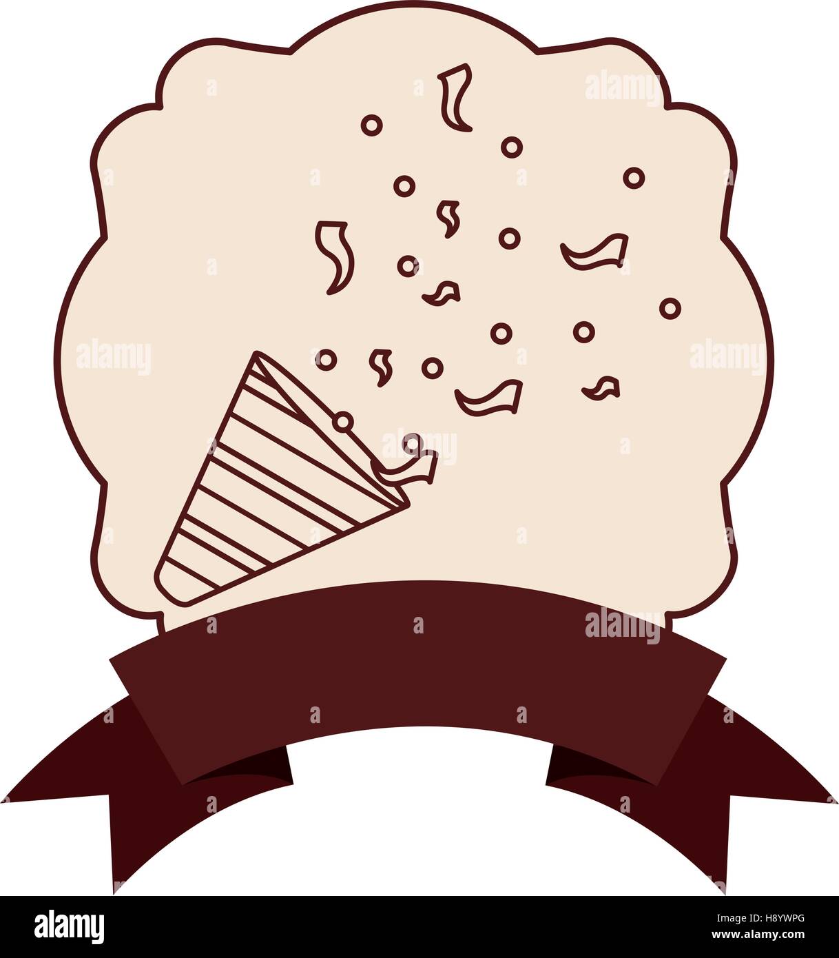 Party hat inside frame icon. Happy birthday celebration and card theme ...