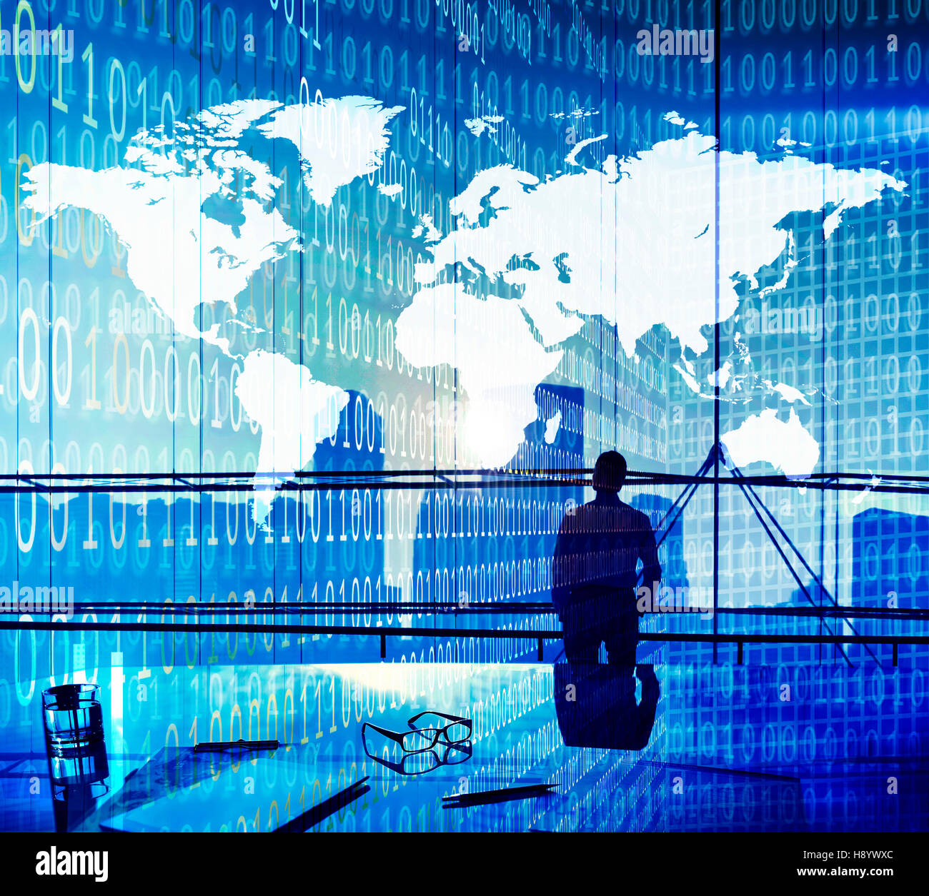 Binary Code Cartograpgy Business People Concept Stock Photo - Alamy