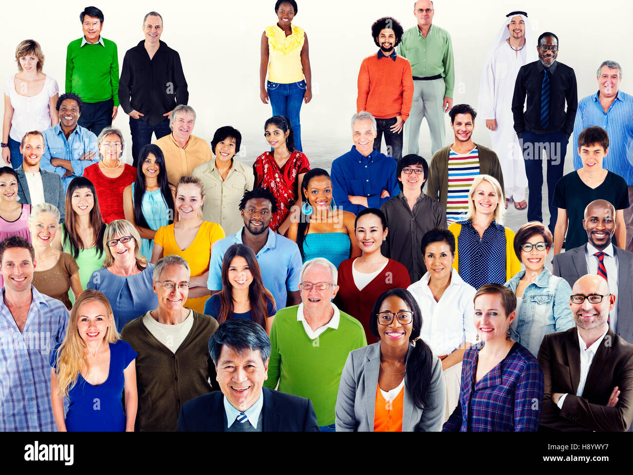 Large Group of Diverse Multiethnic Cheerful People Concept Stock Photo ...